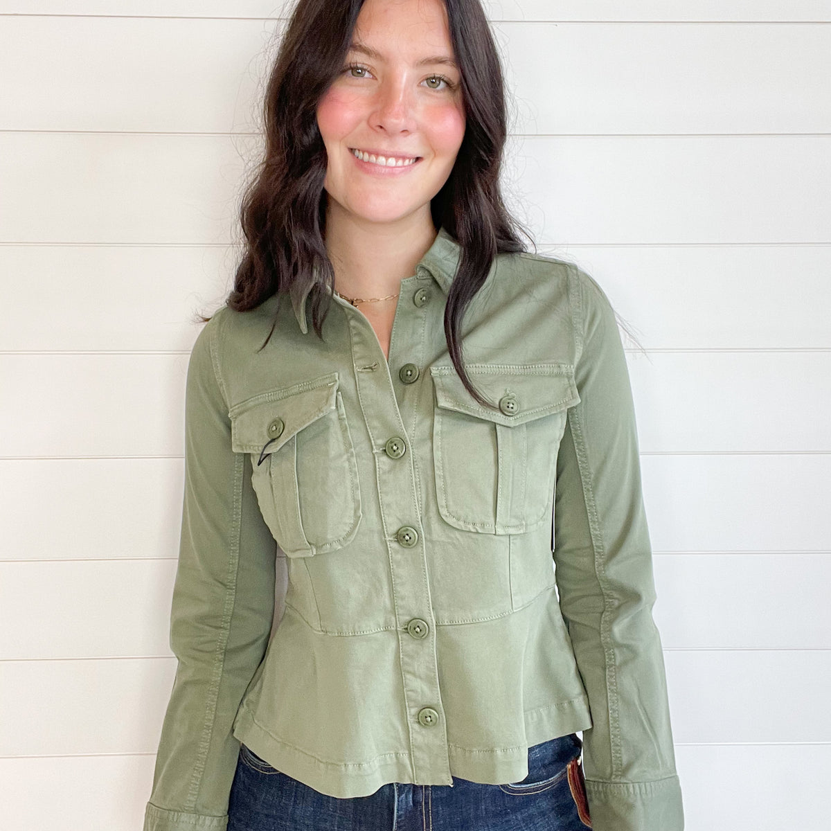 Liverpool Peplum Hem Trucker Jacket – Mainstream-AppleValley
