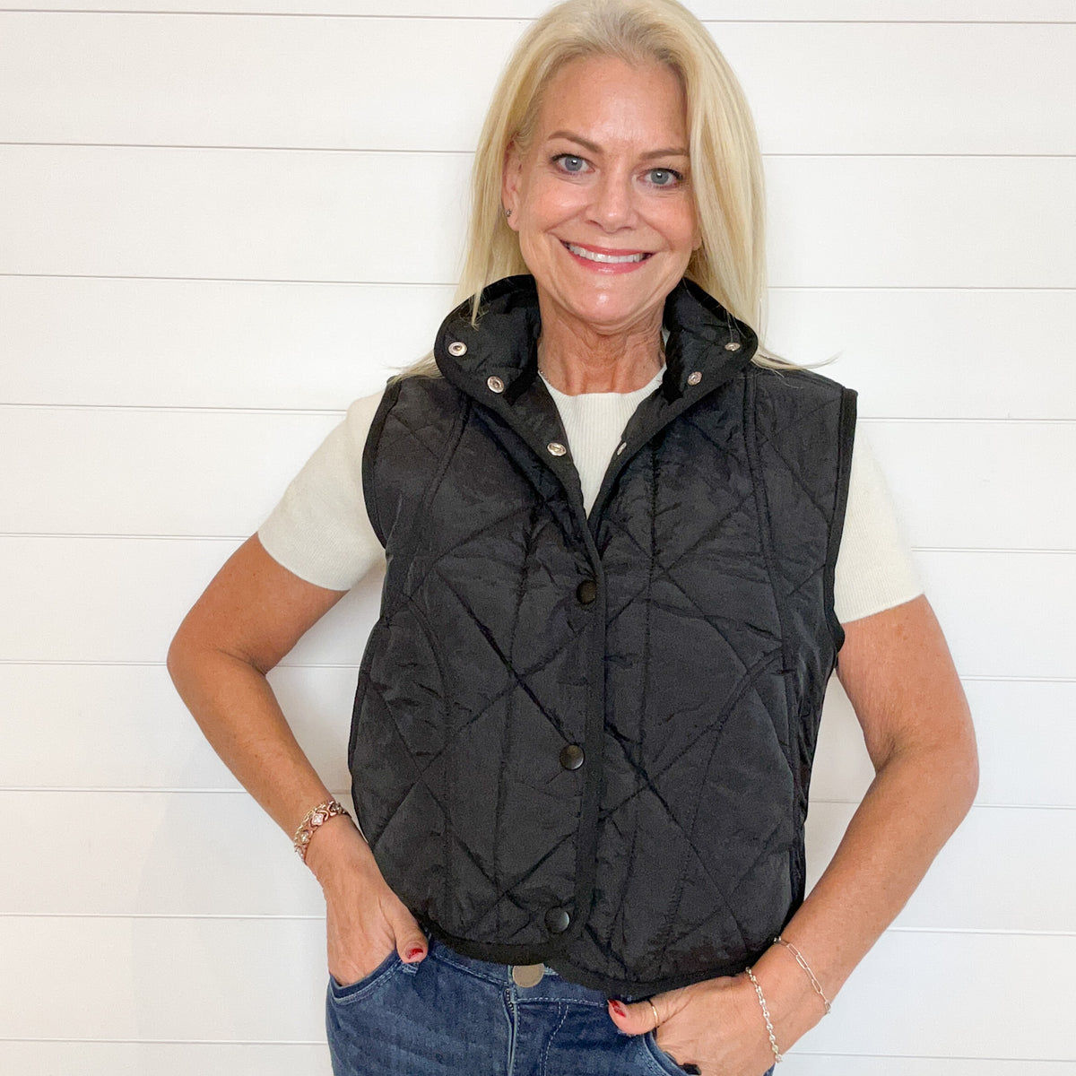 Classic Quilted High Neck Vest – Mainstream Boutique Apple Valley