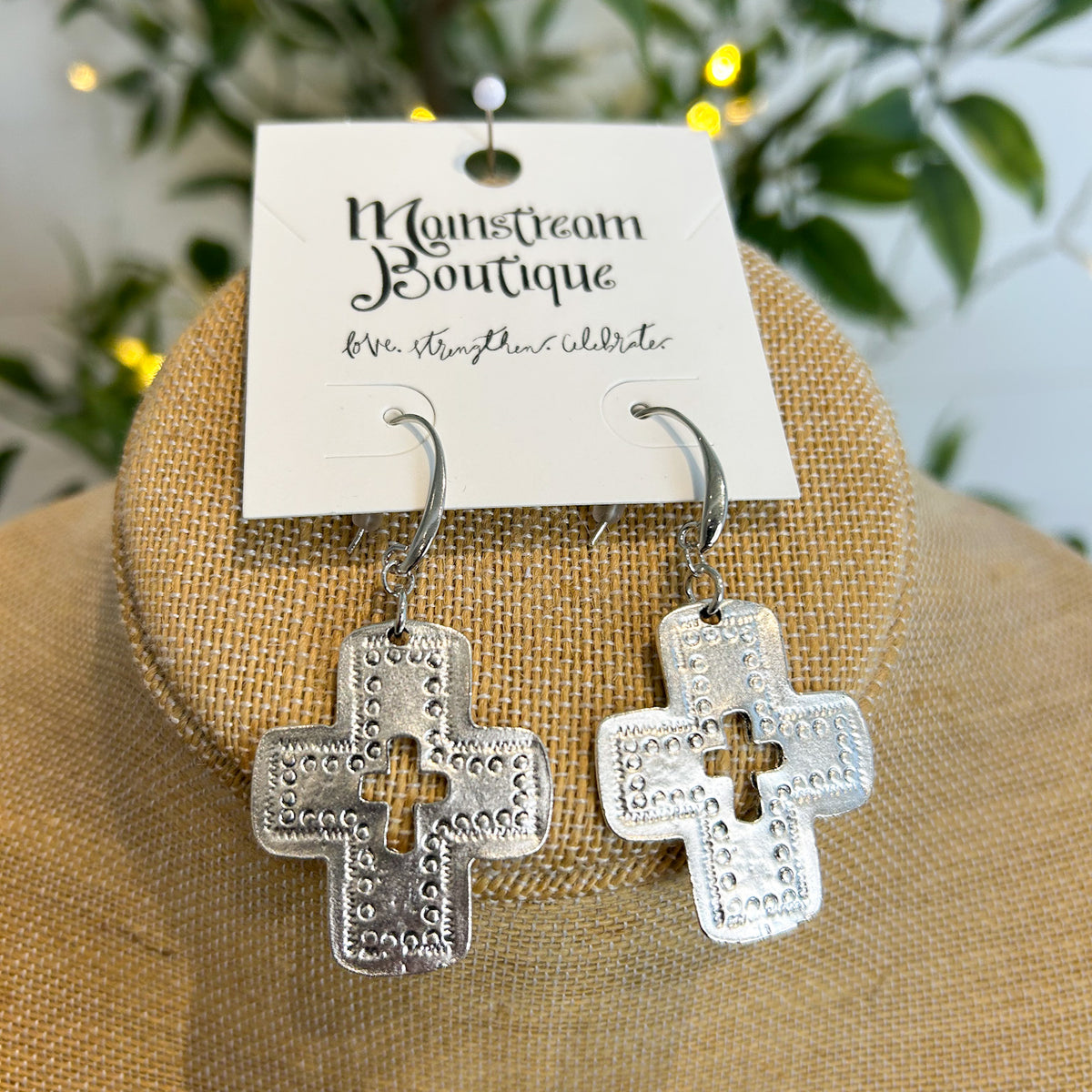 Stamped & Cut-Out Cross Earrings – Mainstream Boutique Apple Valley