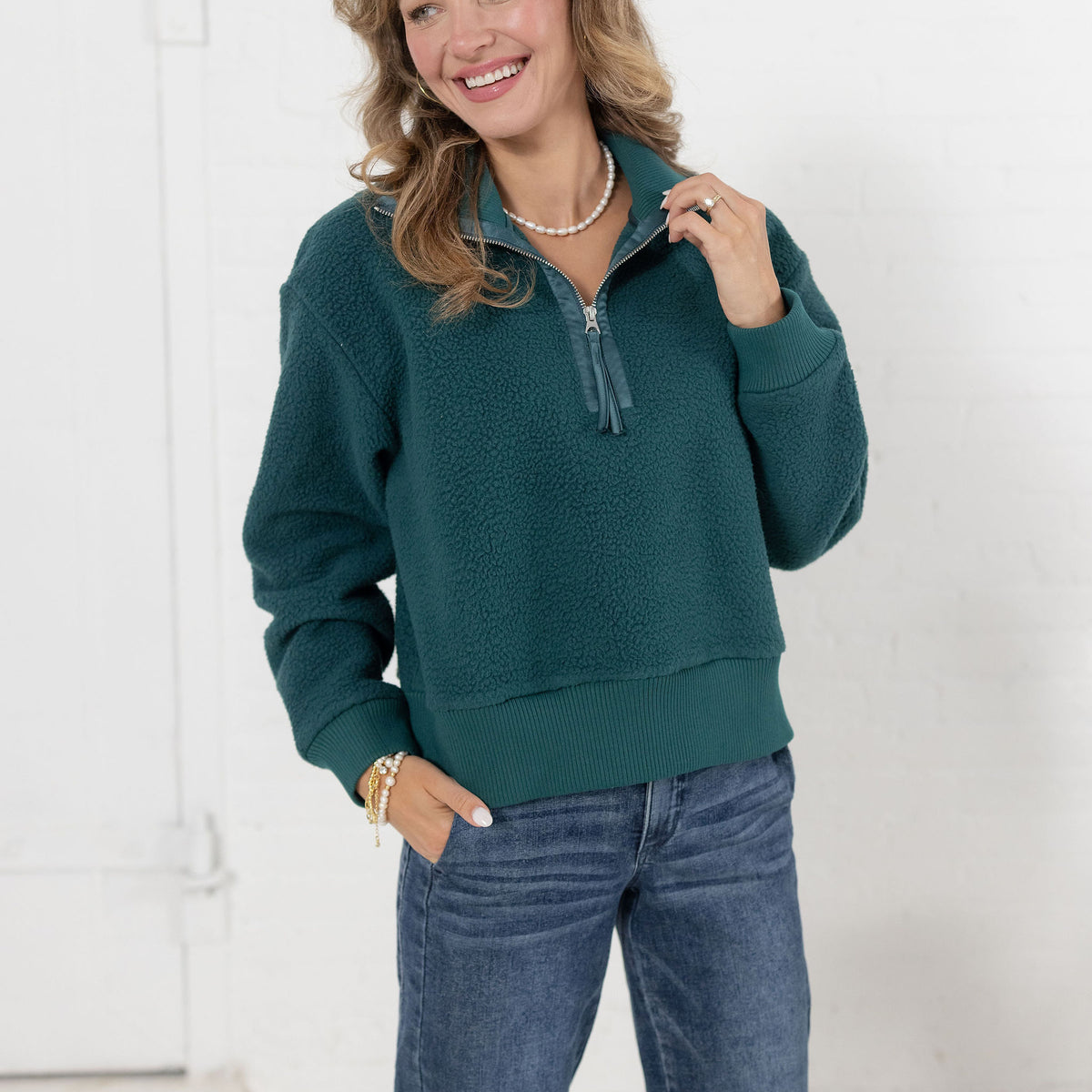 Mac and Me Half Zip Sherpa Sweatshirt – Mainstream Boutique Apple Valley
